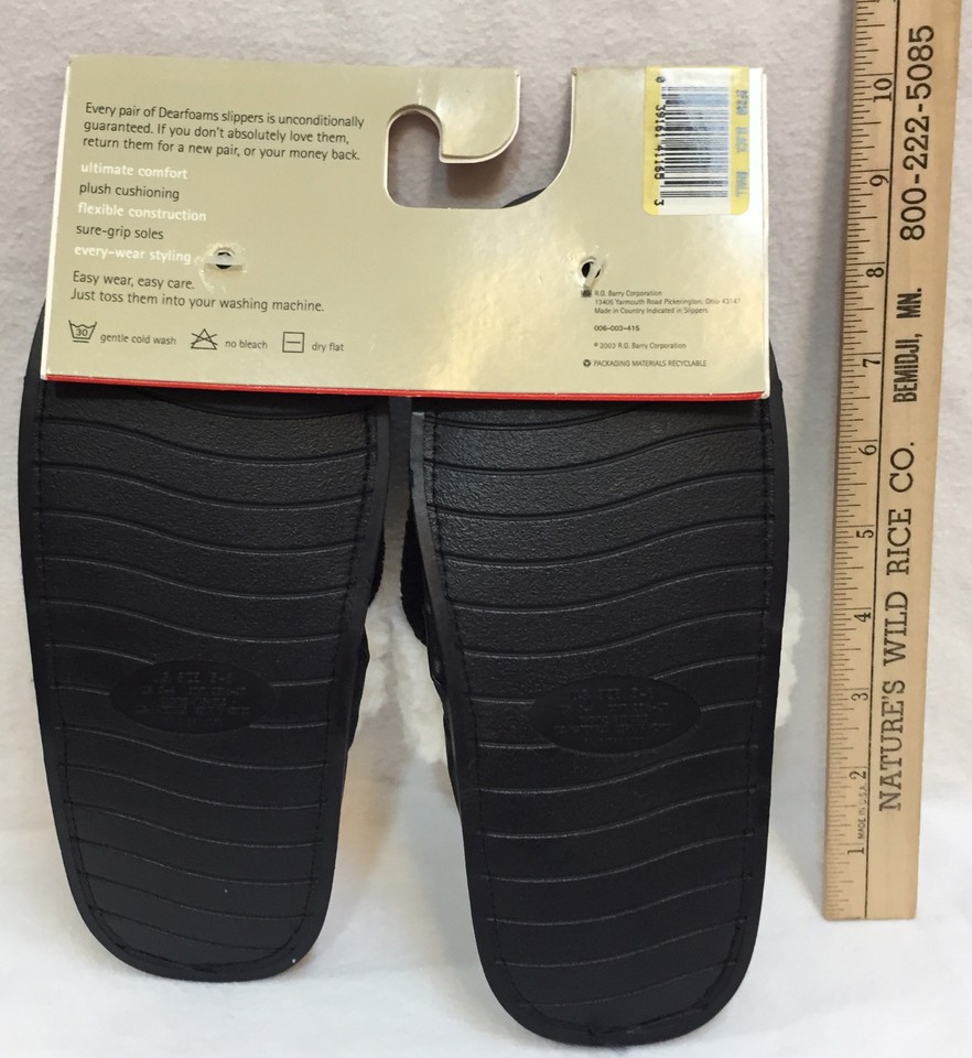 Slippers Slip On Scuff Clog Rubber Sole Dearfoams Size Small Black Red ...