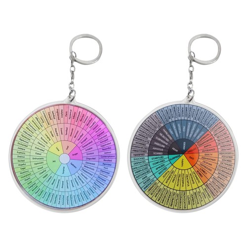 With Feelings Wheel Chart Keychain Keyring Key Chain Ease Emotions for ...