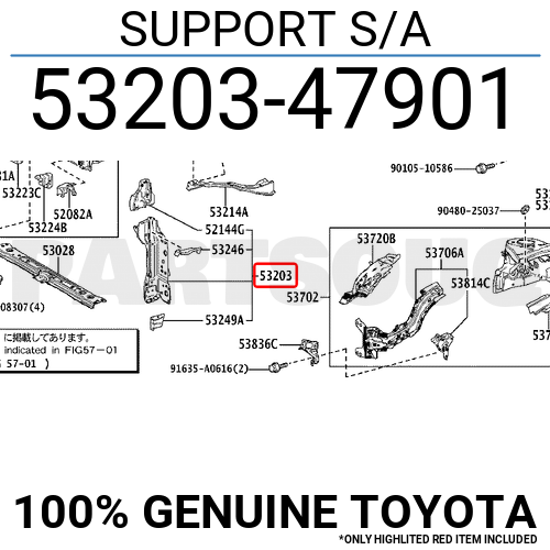 5320347901 Genuine Toyota SUPPORT S/A 53203-47901 | eBay