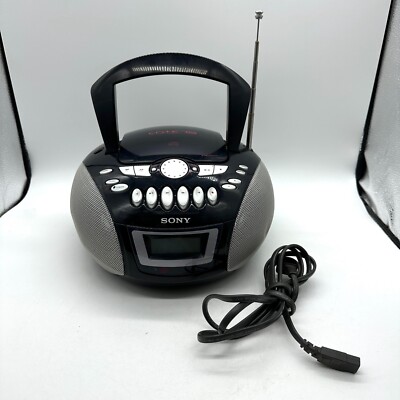 SONY CFD-E75 AM/FM Stereo Radio Cassette CD Boombox Player Blue WORKS ...