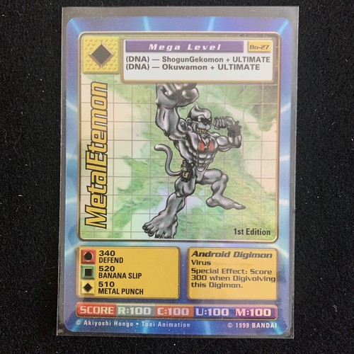 Digimon MetalEtemon Bo-27 Holo 1st Edition Bandai Trading Card Series 1 ...
