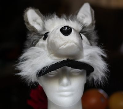 HUSKY HAT plush ADULT huskies toy dog Costume FAN cap Alaskan malamute ...