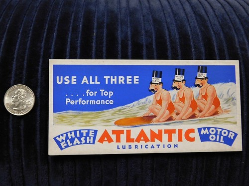 ATLANTIC OIL CO - White Flash - INK BLOTTER - Use All Three (Surfers ...
