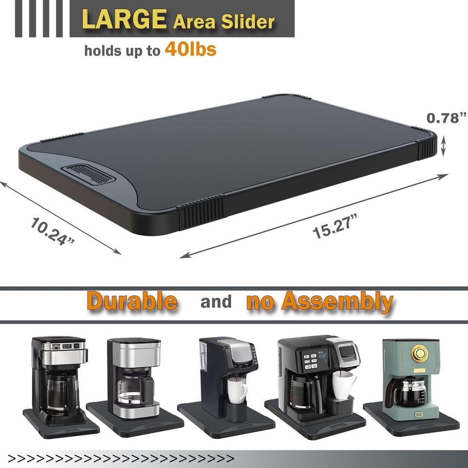 Appliance Rolling Tray, Coffee Maker Slider, coffee pull out tray ...