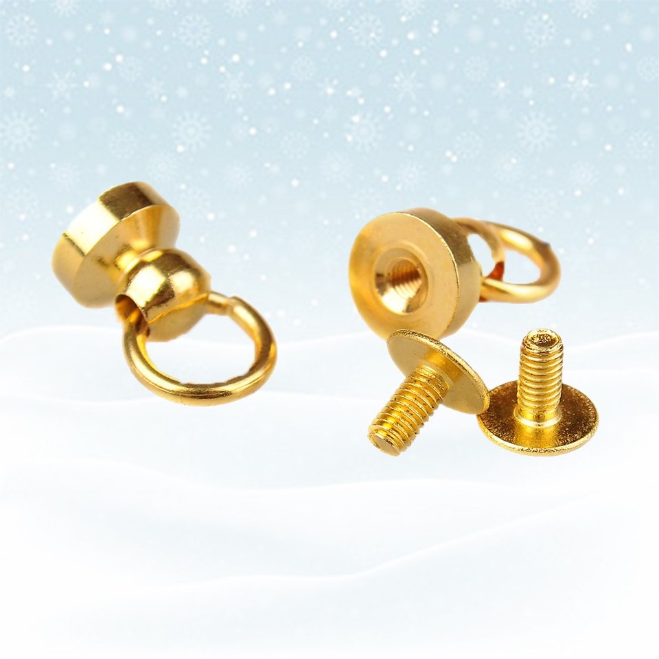 6 Sets 9 Mm Golden Brass Rivet Studs Rivets Screw Back Round Head Ring ...