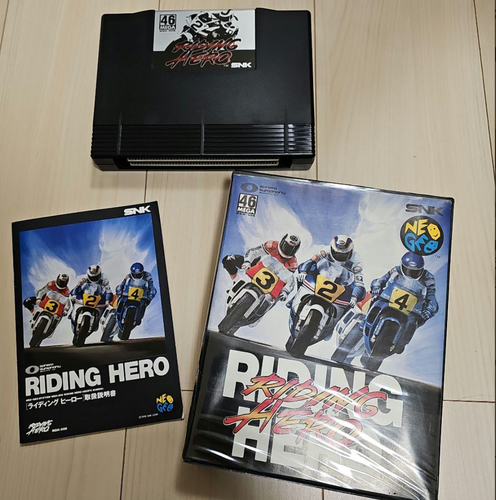 Riding Hero for SNK Neo Geo Rom cartridge boxed with manual japan used ...