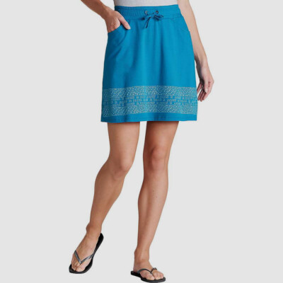 $124 Toad & Co Women's Blue Soft Tica High Elastic Waist Ruched Skirt ...