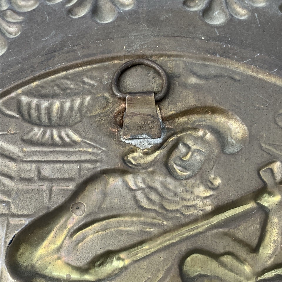 VINTAGE EMBOSSED BRASS 12” WALL PLATE -ENGLAND | eBay