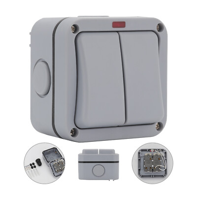 2way Double Light Switch Waterproof IP66 Outdoor Garden Weatherproof ...