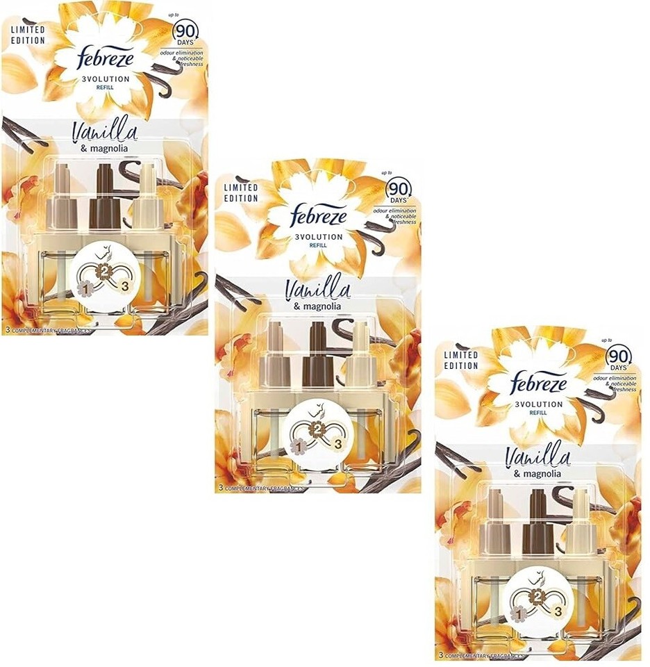 3x 20ml 3volution Febreze Ambi Pur 3Volution Plug In Refills 90 Days ...