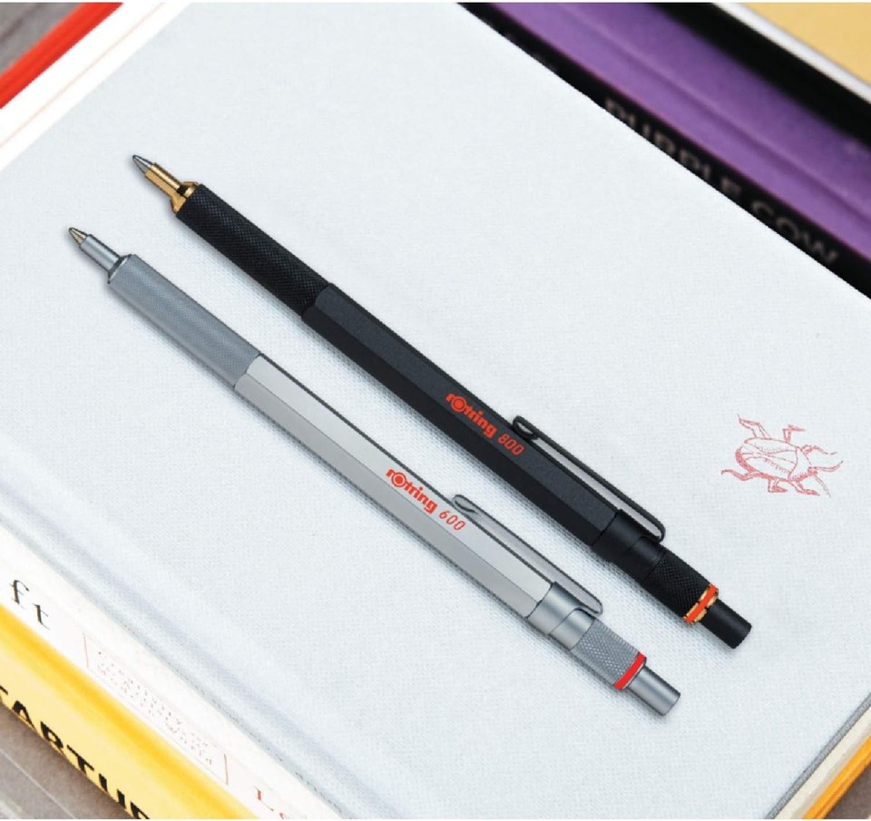 rOtring 600 Ballpoint Pen | Medium Point | Black Ink | Silver Metal ...
