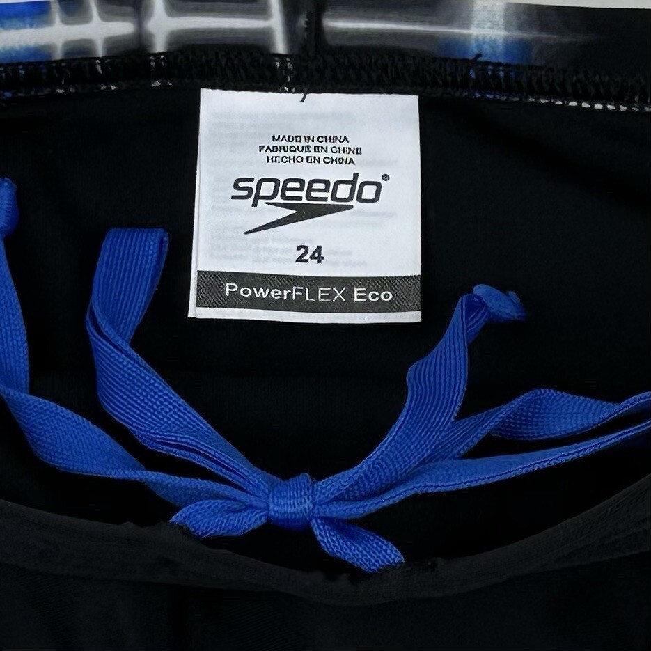 Speedo Men Black Blue Powerflex Eco Laser Sticks Competition Swim Brief ...