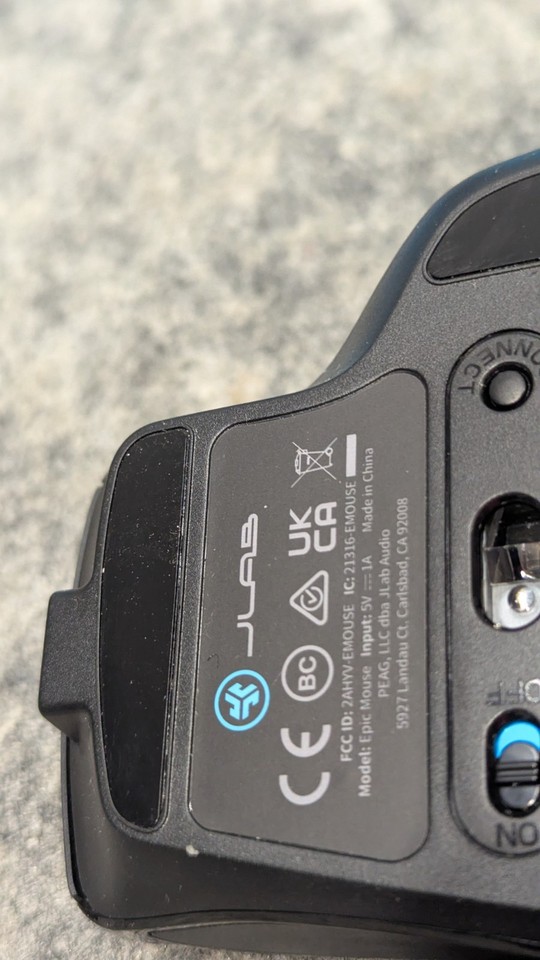 JLab Epic Bluetooth Mouse rechargeable wireless OLED display tri-mode ...