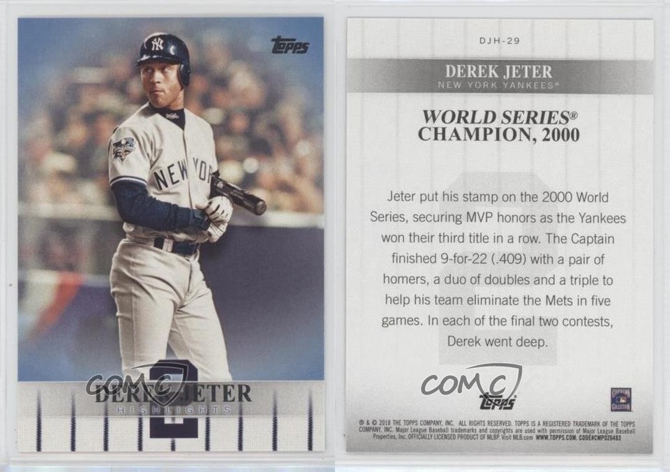 2018 Topps Derek Jeter Highlights Target Blue Derek Jeter #DJH-29 HOF ...