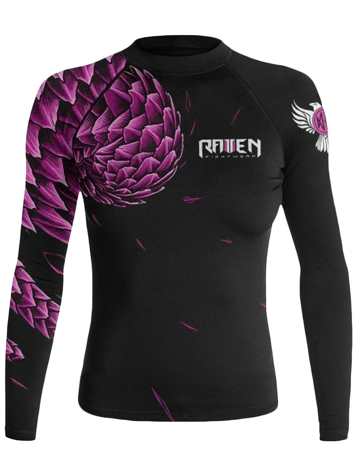 Raven Fightwear Women's Power Pangolin BJJ Rash Guard MMA Black/Pink | eBay