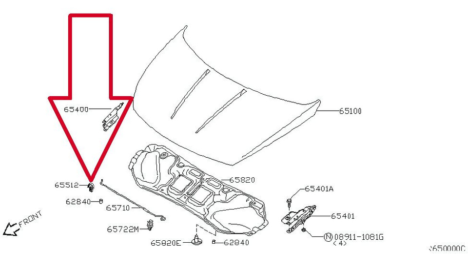 2007-2012 Nissan Sentra S SL SV SR Hood Support Rod Grommet Clamp ...