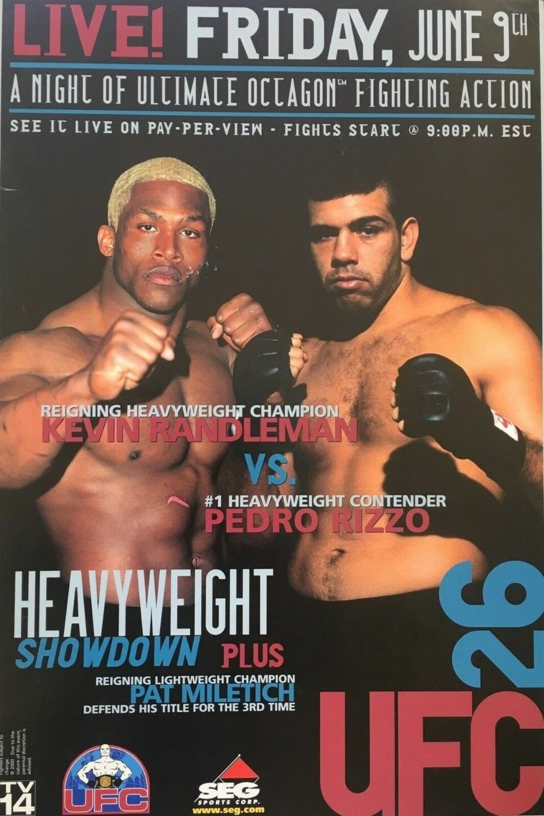 UFC 26 Heavyweight Showdown Kevin Randleman Ultimate Fighting Poster ...