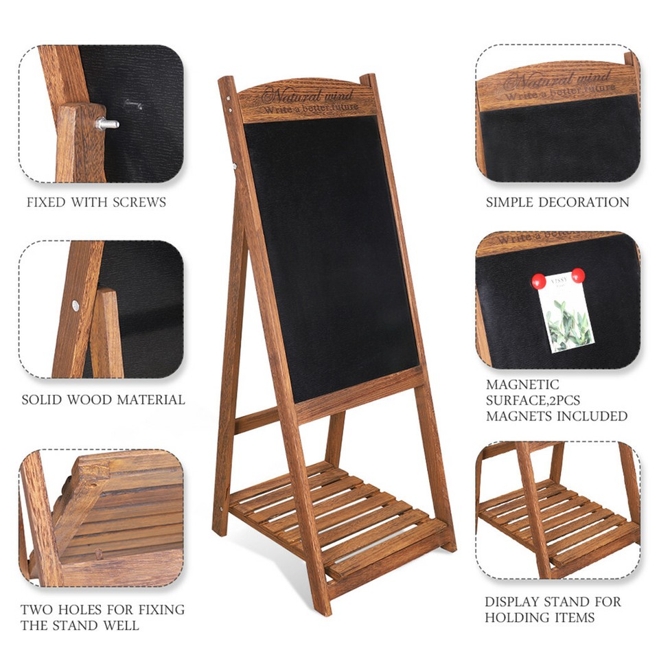 Traditional Large Wood A-Board Pavement Sign Stand Blackboard Chalk ...
