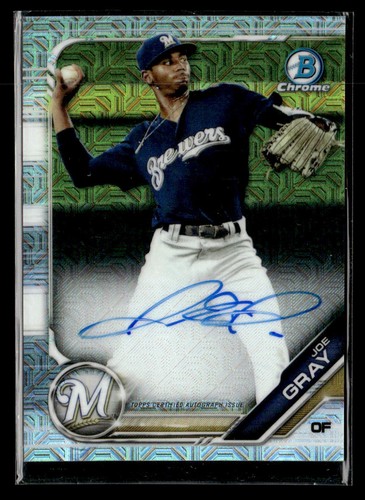 Joe Gray 2019 Bowman #BMA-JG Mega Box Autographs Mojo Milwaukee Brewers ...
