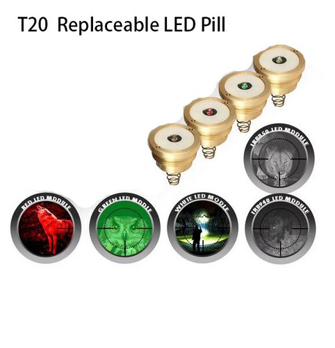 UniqueFire UF-T20 Replaceable White IR 850nm 940nm Green LED Pill ...