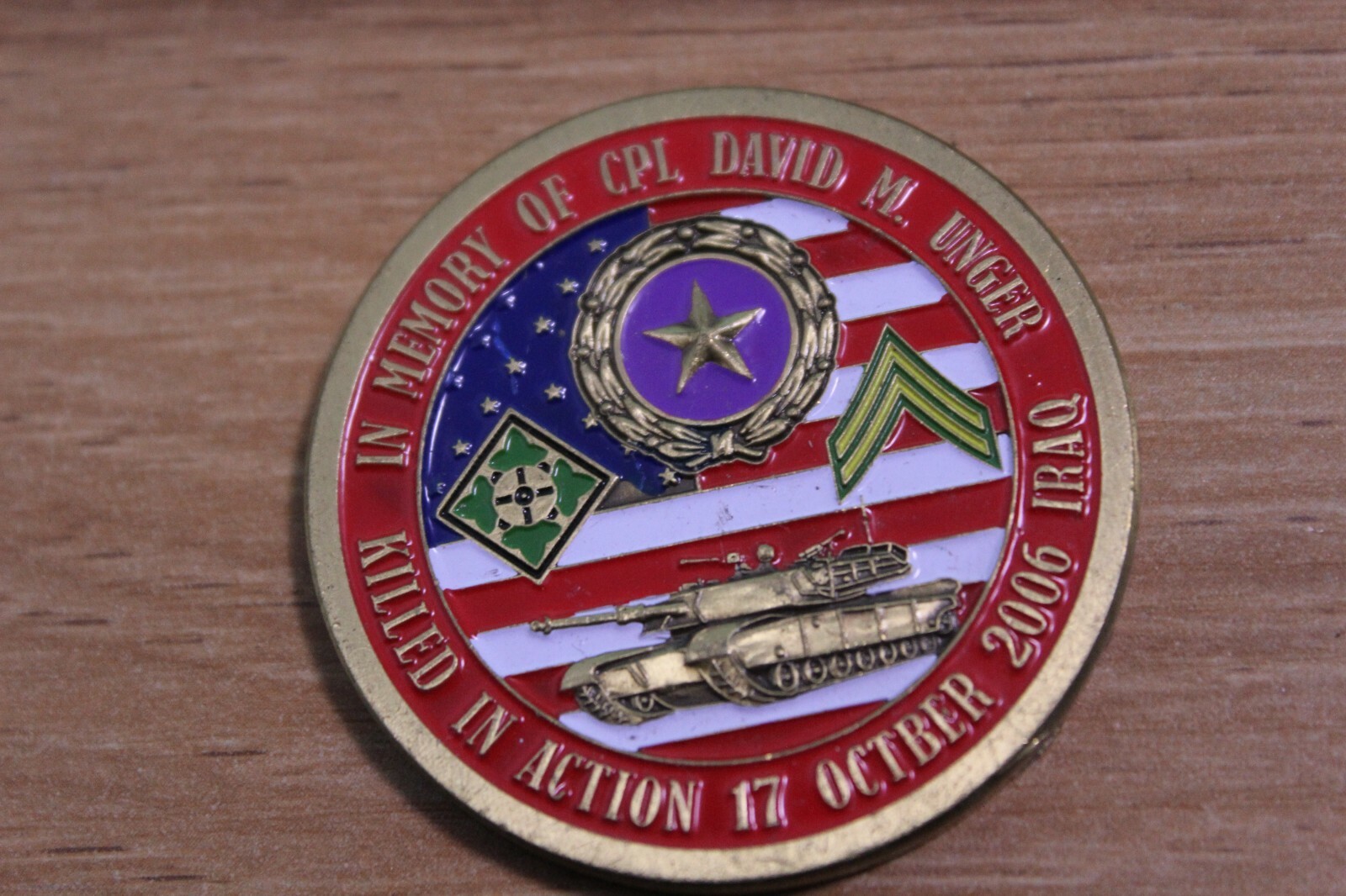 In Memory of CPL David M.Unger Challenge Coin | eBay