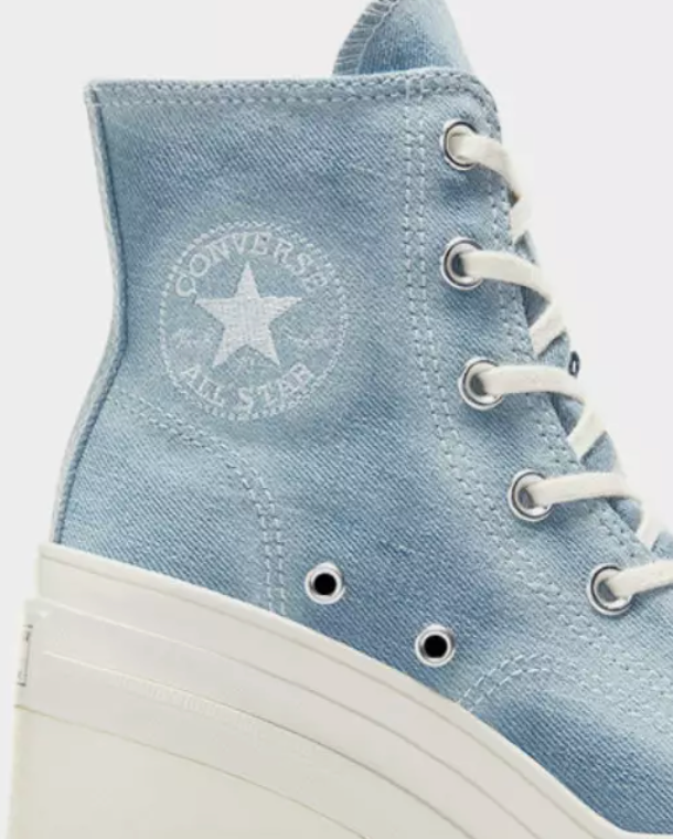 SIZE 6.5 -CONVERSE Wmns Chuck 70 De Luxe Heel High Distressed Navy ...