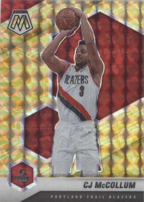2020-21 Panini Mosaic - C.J. McCollum #30 Reactive Yellow Prizm for ...