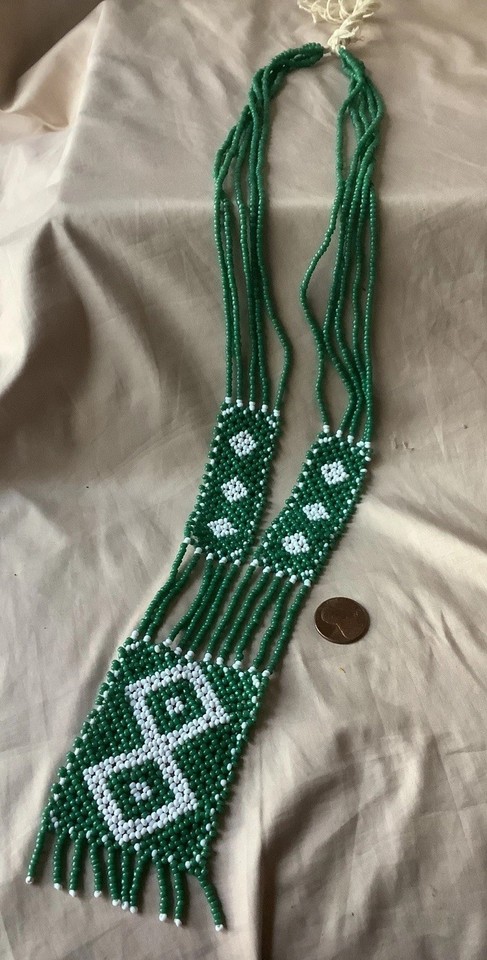Gorgeous Vintage Native American Indian Seed Beadwork Necklace Hand ...