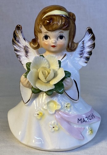 Lefton Hand Painted Japan Vintage Figurine March Birthday Angel | eBay