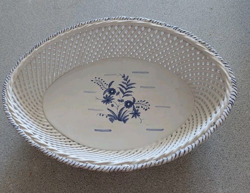 Portugal Bread Basket Weaved Pottery Handpainted Cerame Artis | eBay