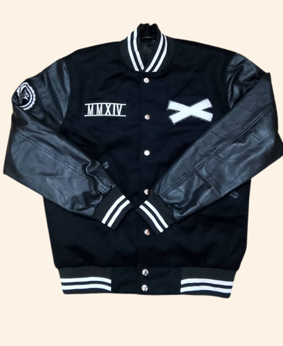 The Weeknd X-O Varsity Jacket Black Bomber Wool Letterman Leather ...
