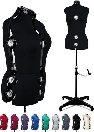 Black Adjustable Dress Form Mannequin 13 Dials Sewing Tailor Size XL ...