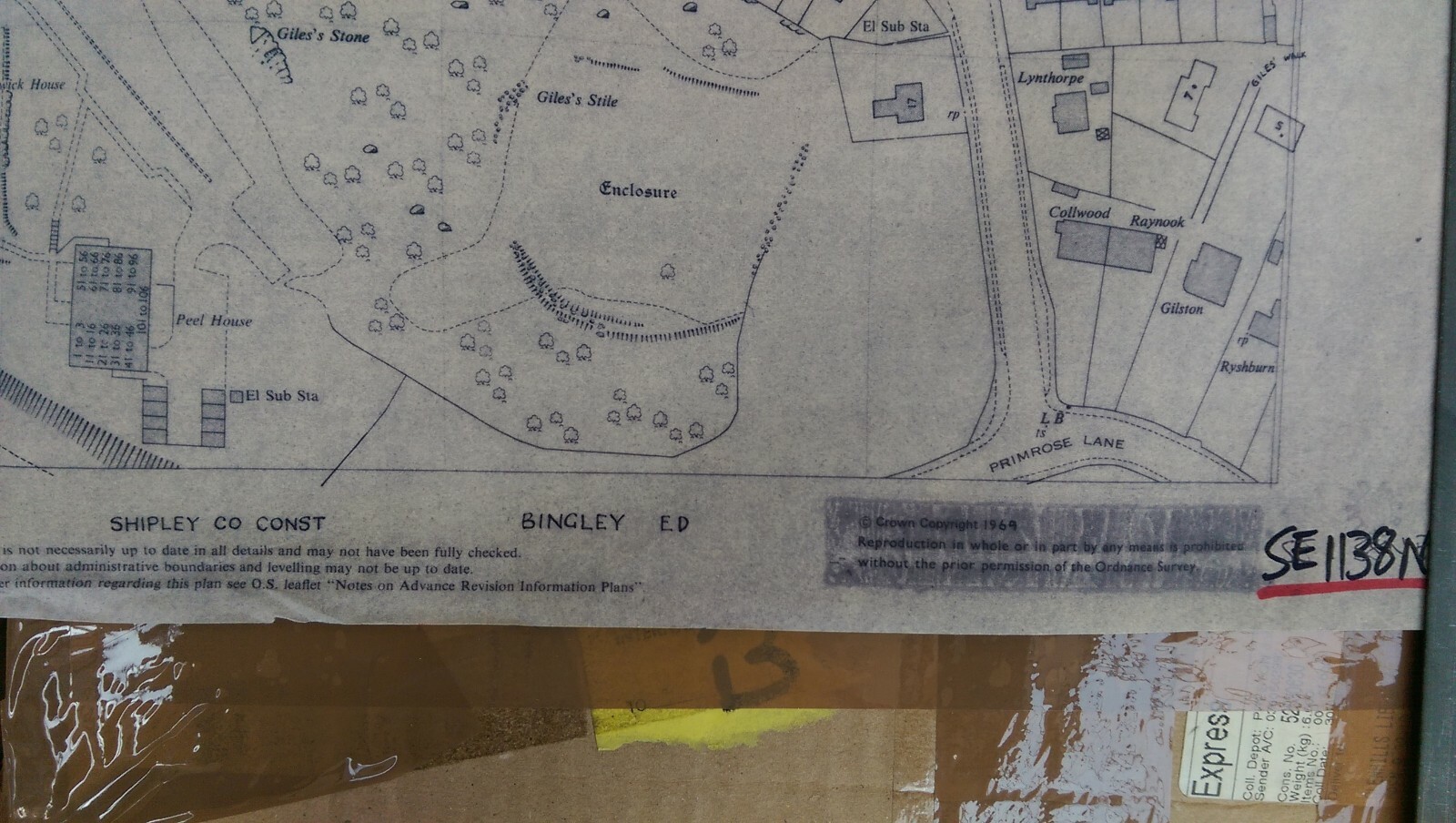Ordnance Survey Map: Bingley/Gilstead, Plan SE 1138 NE, 1968 | eBay UK