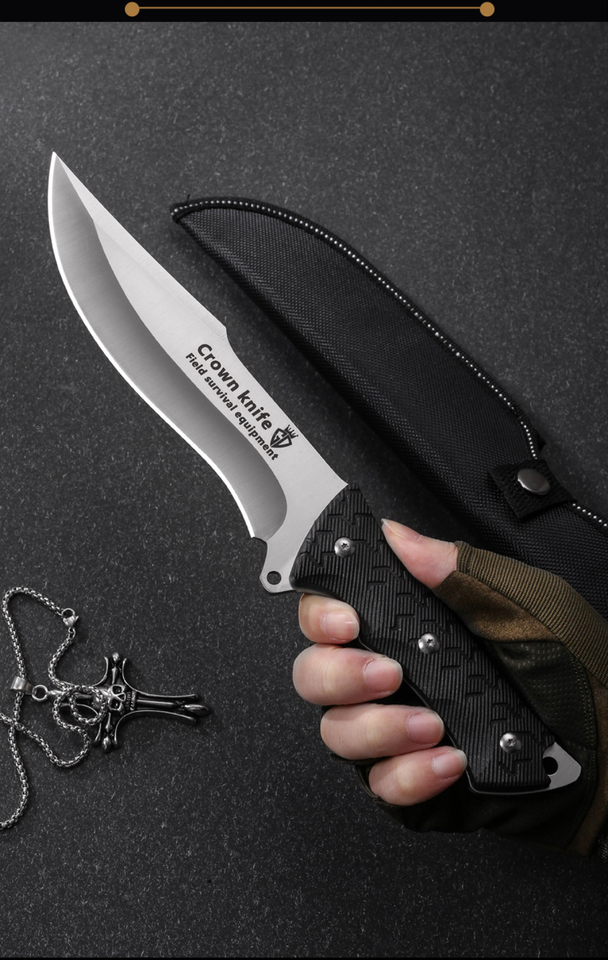 Survival Military Bowie Sharp Fixed Blade Knife Outdoor Skinning knife ...