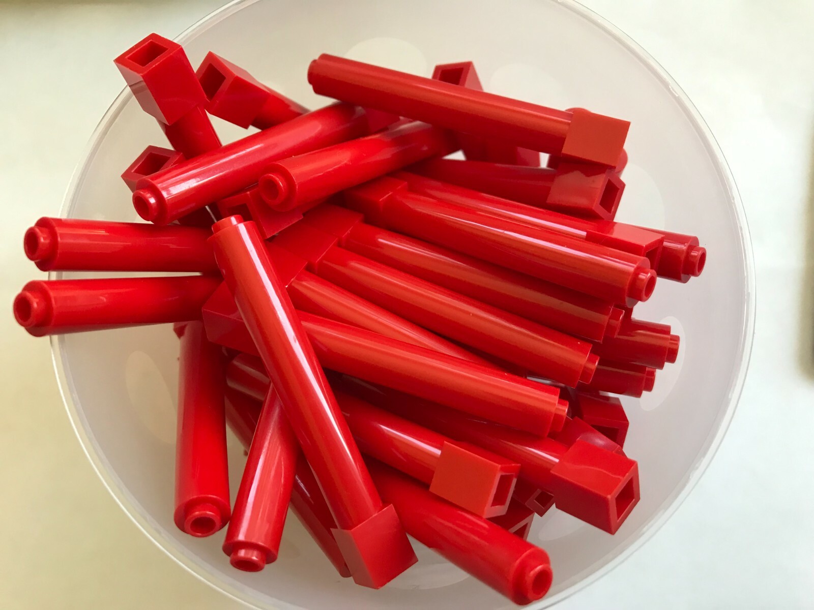 LEGO-NEW- #43888-RED-SUPPORT 1 X 1 X 6 SOLID PILLAR-20 PIECES | eBay