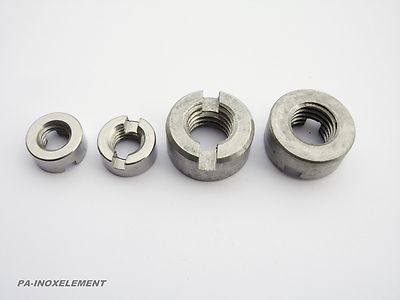 Schlitzmuttern DIN 546 Edelstahl A1 1.4305 M2 M3 M4 M5 M6 M8 M10 M12 ...