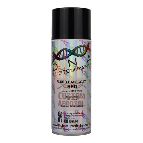 DNA PAINTS Fluro Basecoat Spray Paint 350ml Aerosol Fluorescent Red ...