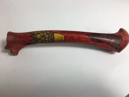 Western Native American Art Painted Animal Bone - eagle/hawk bear - or ...