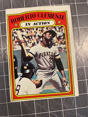1972 TOPPS #310 ROBERTO CLEMENTE PITTSBURGH PIRATES IN ACTION BASEBALL ...