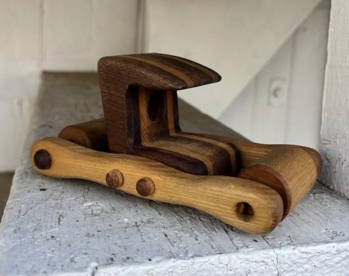 Hand Made Wood Flintstones Flintmobile Car Wooden Folk Art 7" Vintage ...