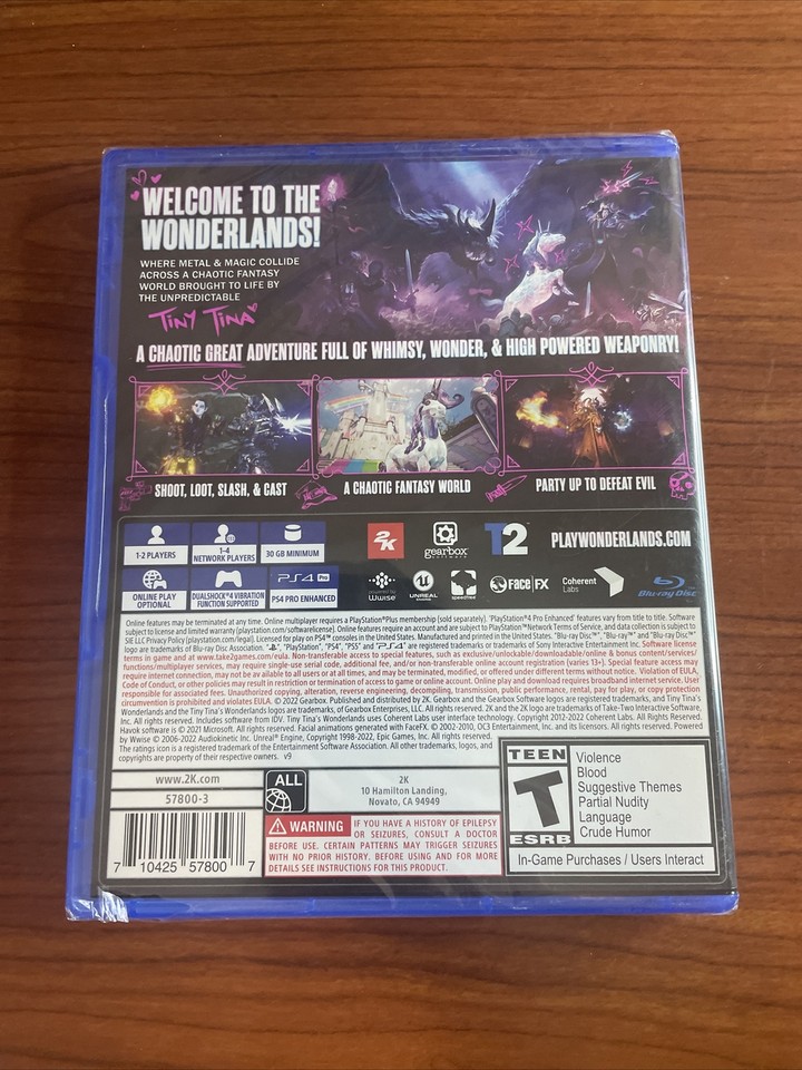 Tiny Tina's Wonderlands - Sony PlayStation PS4 Brand New Sealed Video ...