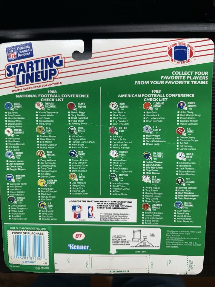 1988 Kenner Starting Lineup NFL Football Packers Randy Wright MOC | eBay