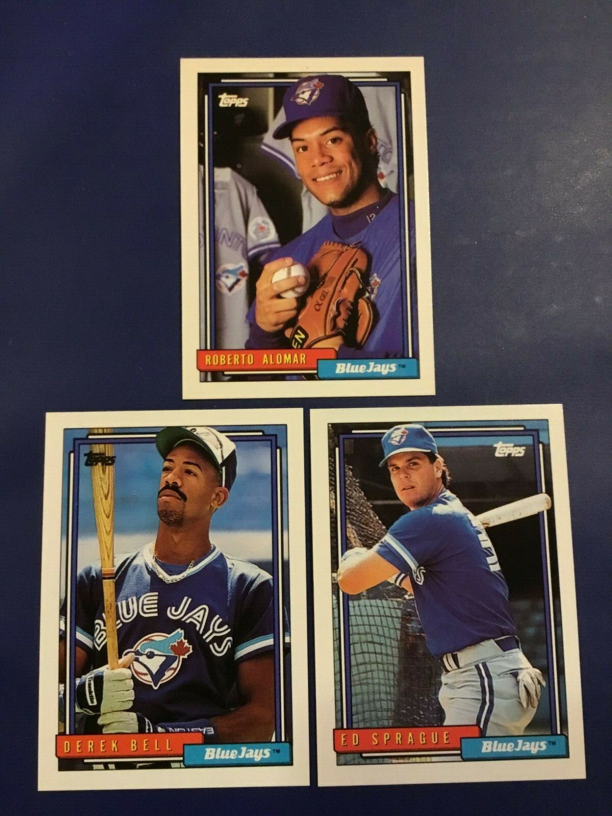 1992 Topps #121 #225 #516 DEREK BELL, ED SPRAGUE, ROBERTO ALOMAR Lot 3 ...