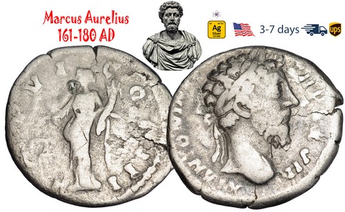 Ancient Roman Empire Coin Silver Denarius Marcus Aurelius 161 180 AD ...