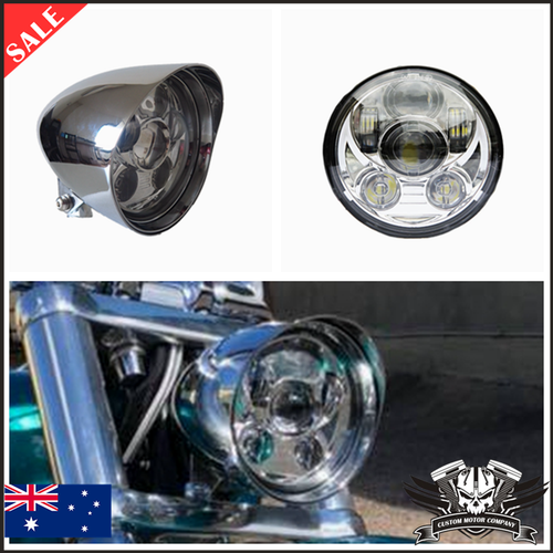 5.75" Chrome alloy LED daymaker headlight Harley SPRINGER FLSTS ...