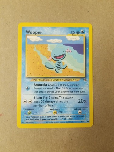 Wooper 82/111 - Neo Genesis - VINTAGE WOTC Pokemon Card - NM/LP | eBay