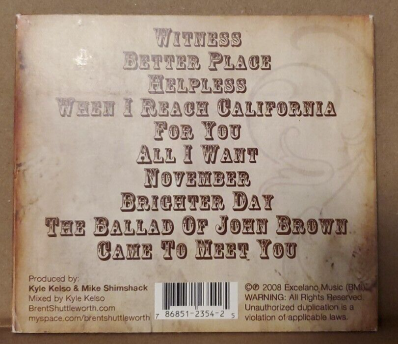 Brent Shuttleworth - Witness (CD) | eBay