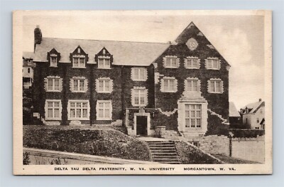 Postcard WVU Morgantown West Virginia University Delta Tau Delta ...