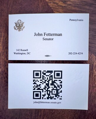 JOHN FETTERMAN SENATOR BUSINESS CARD PENNSYLVANIA | eBay