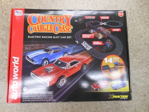 Auto World 14' Country Charger Chase Slot HO Scale Race Set Srs335 for ...
